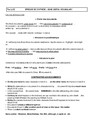 Page de garde LLCE - Portfolio Épreuve Orale Terminale 2023 - Studocu