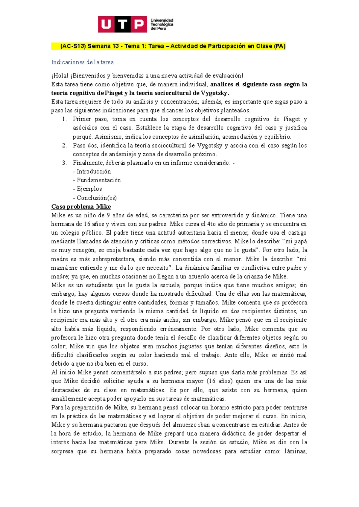 🔴 (AC-S13) Semana 13 - Tema 1: Tarea – Actividad de Participación en Clase - Análisis de caso ...