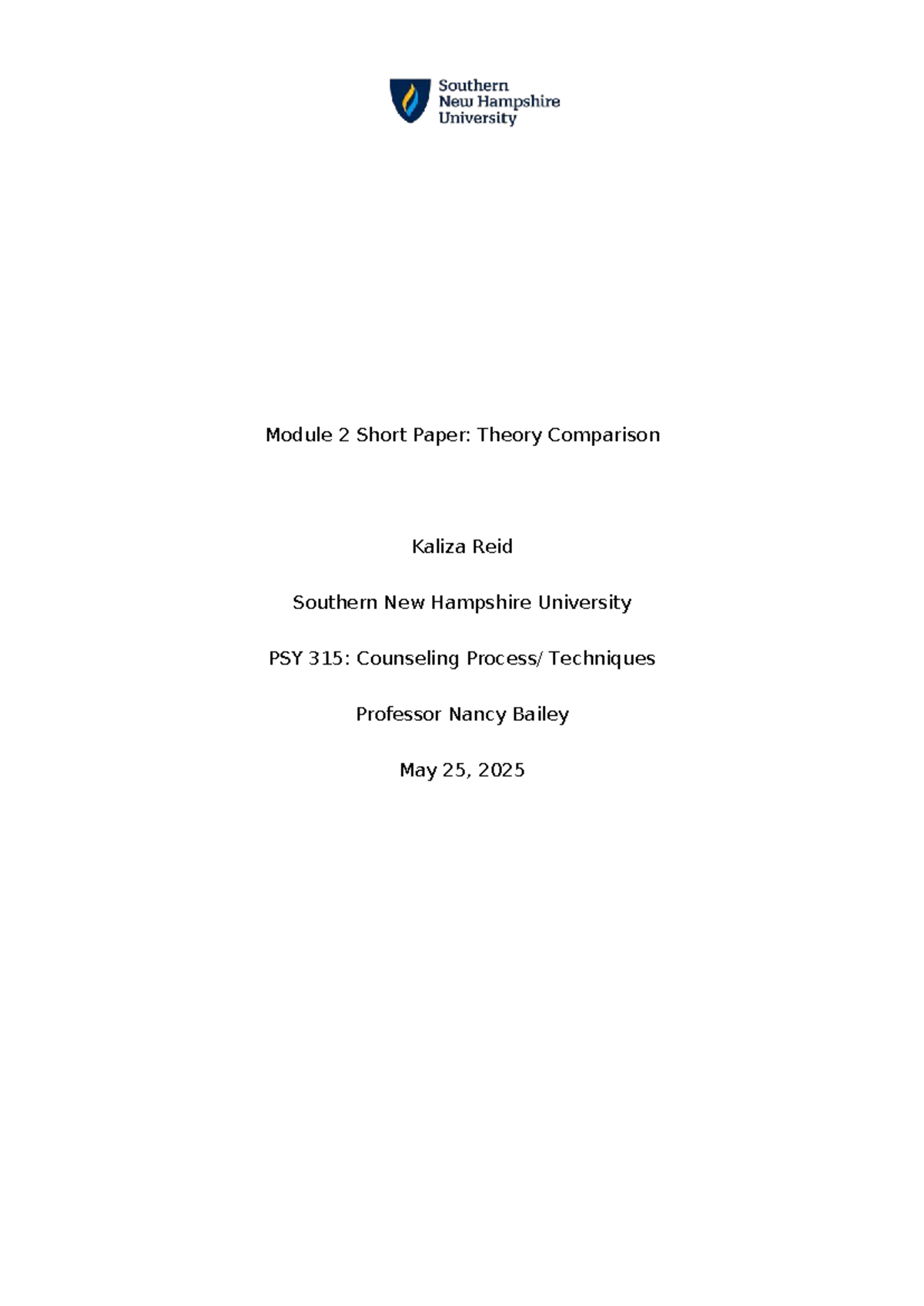 PSY 315 Module 2 Short Paper: Comparing PCT and CBT Approaches - Studocu