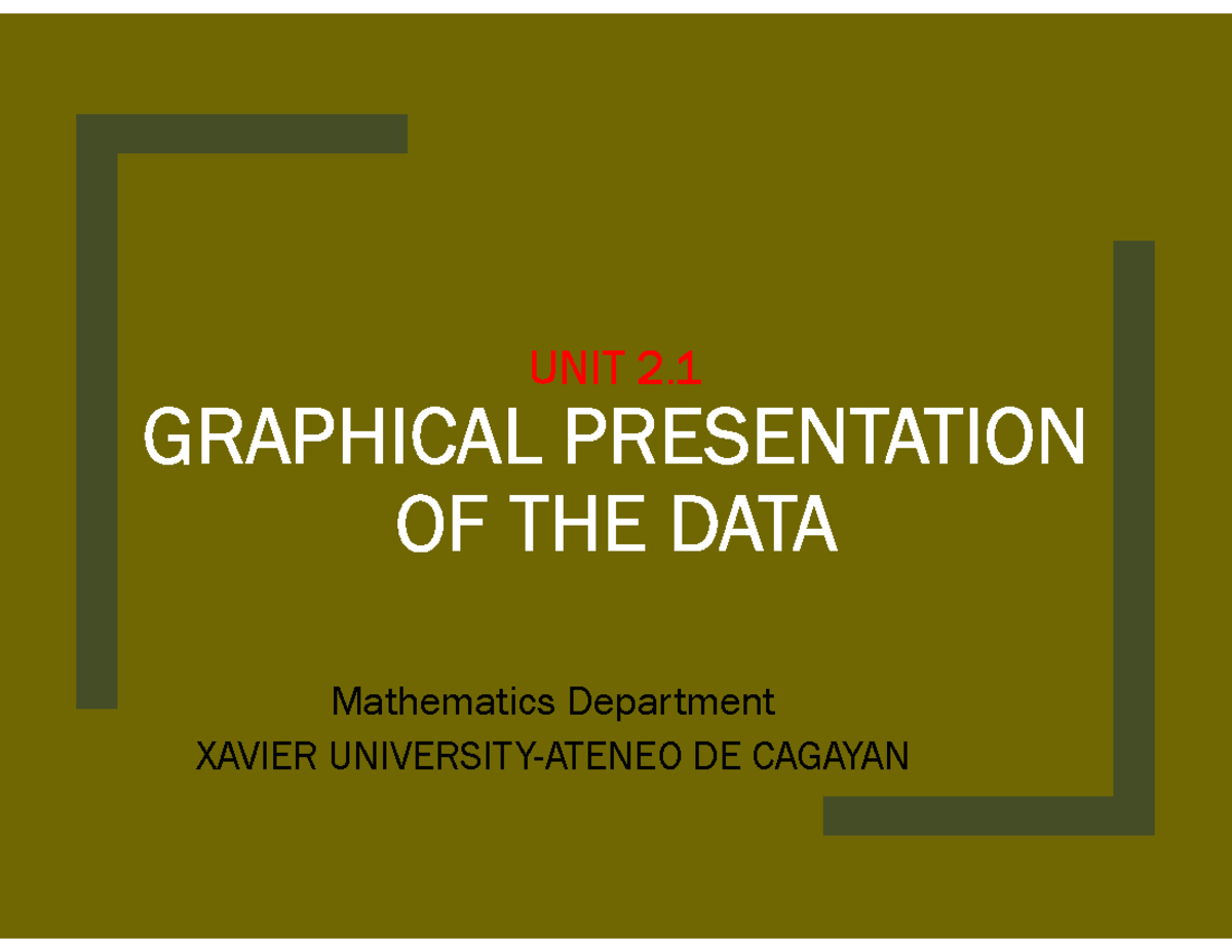Unit 2.1 Graphical Presentation of Data - UNIT 2. GRAPHICAL ...
