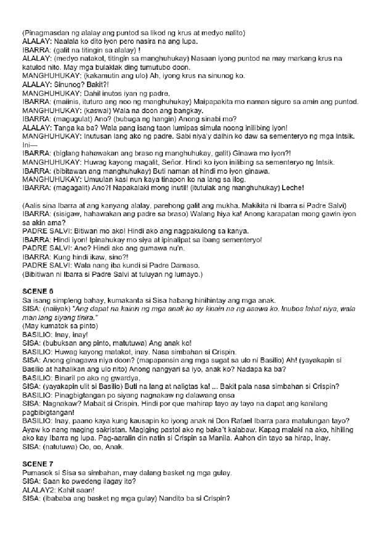 Script ng Noli: Sample Iskrip para sa Maikling Pelikula - Studocu