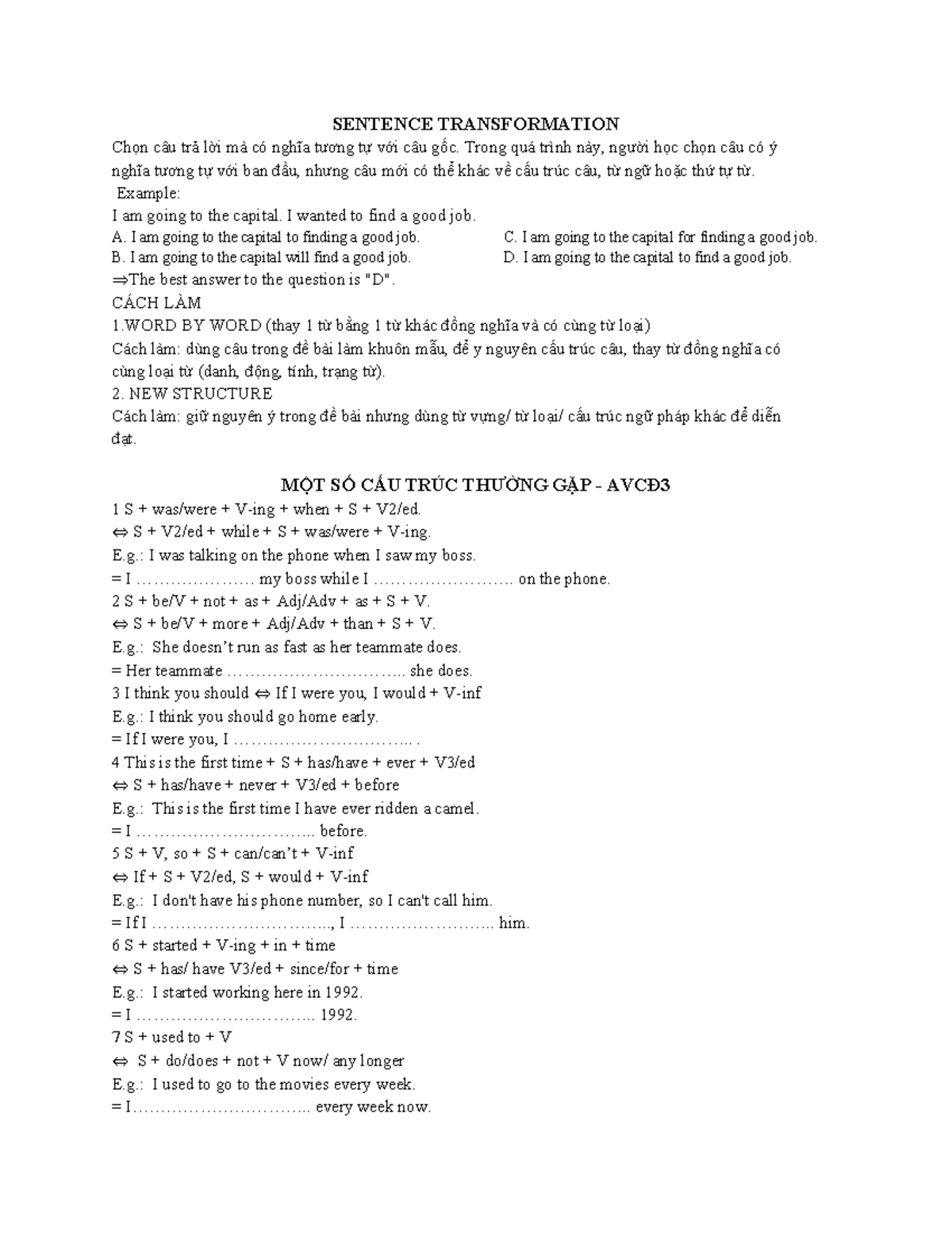 Sentence Transformation AV3: Techniques and Examples for Similar ...
