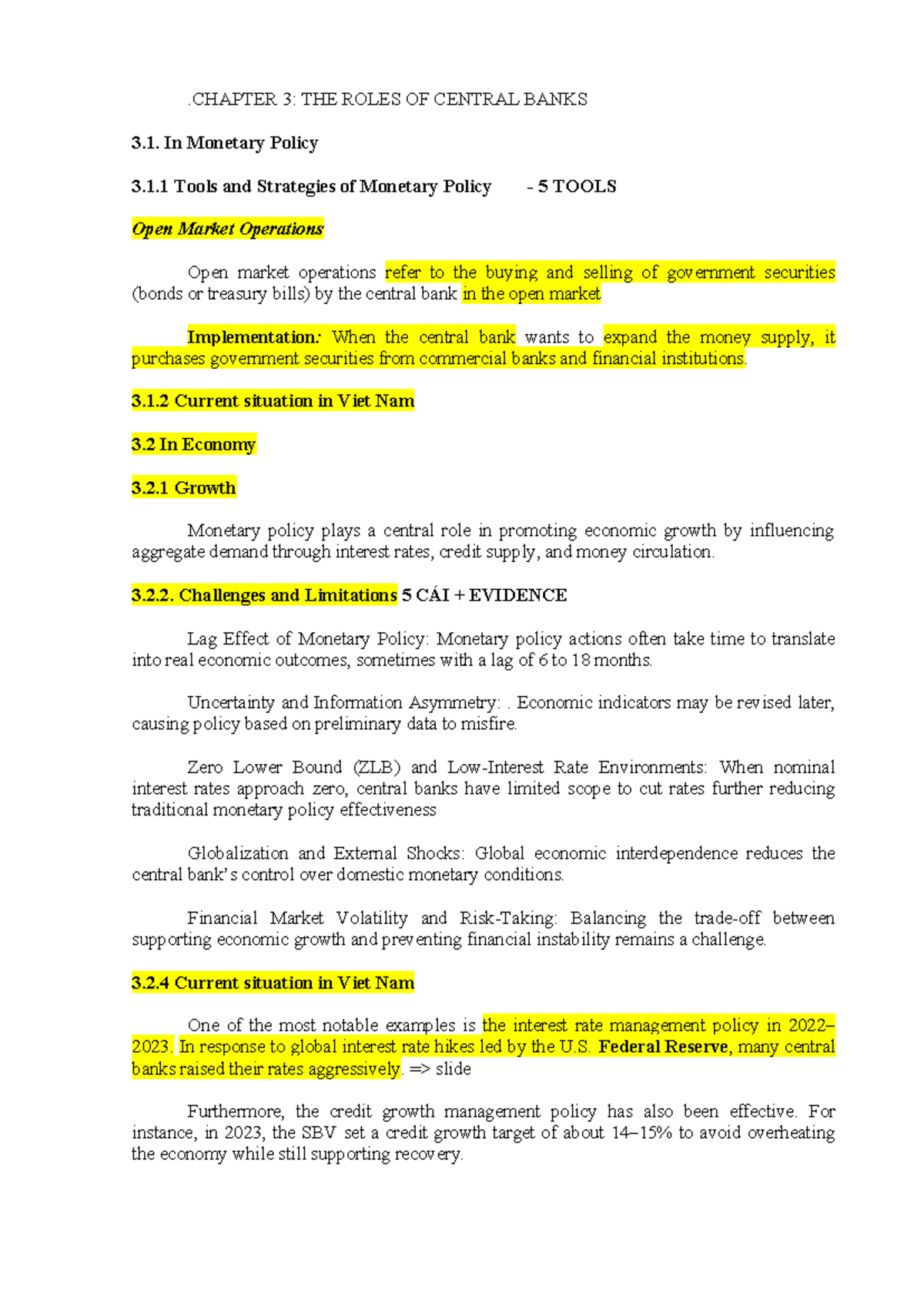 CHAPTER 3: ROLES OF CENTRAL BANKS IN MONETARY POLICY (C3) - Studocu