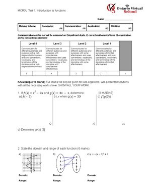 Mathematics - Grade: 11 - High School - Canada - Studocu