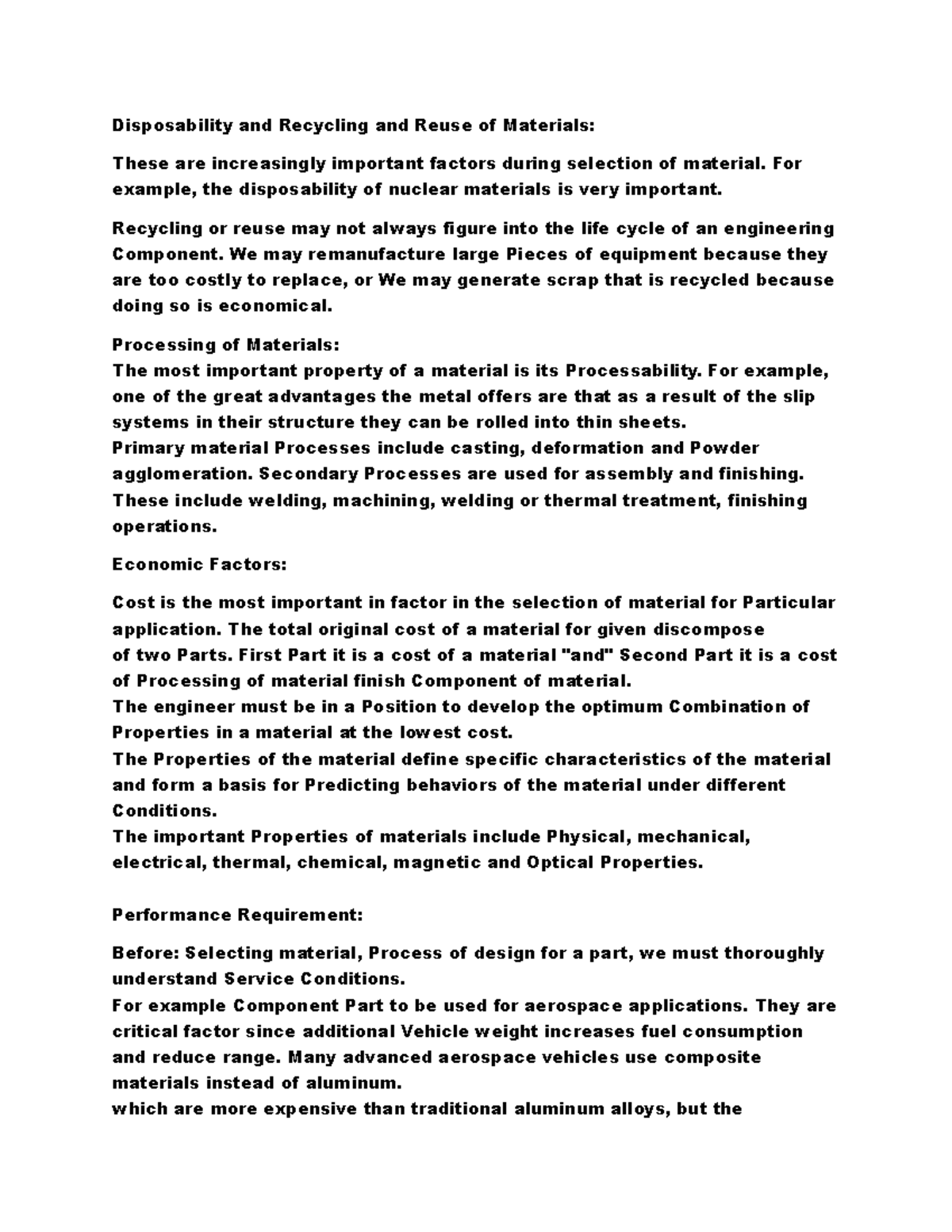 Introduction of Material - Disposability and Recycling and Reuse of ...