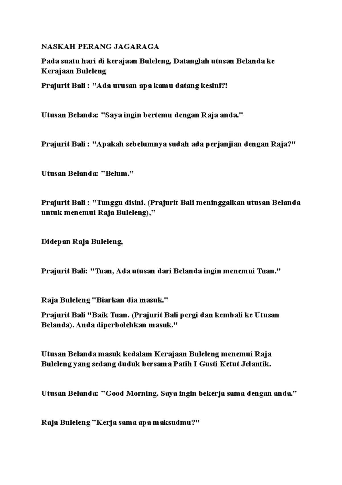 Naskah Perang Jagaraga: Sejarah Perlawanan Bali 1844-1846 - Studocu