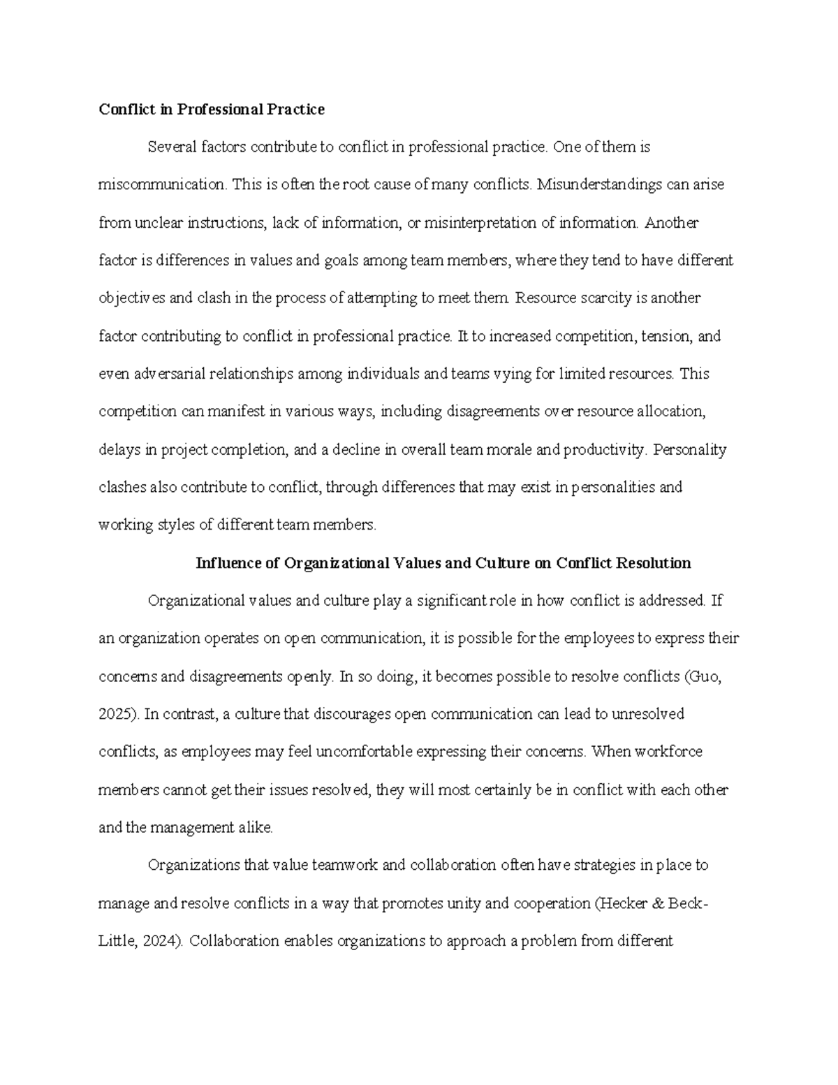 Conflict in Professional Practice: Causes & Resolution Strategies - Studocu