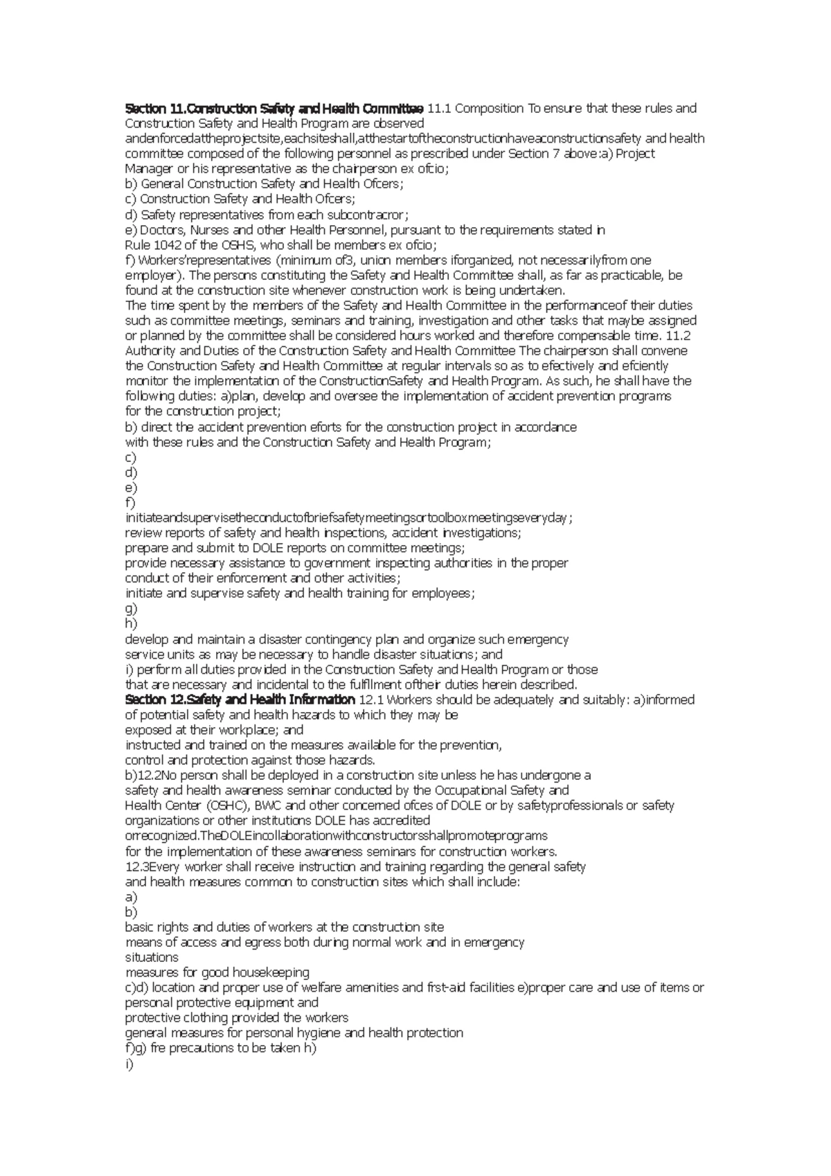 Osh 7 - osh notes - 1060. 01 : PREMISES OF ESTABLISHMENTS General ...