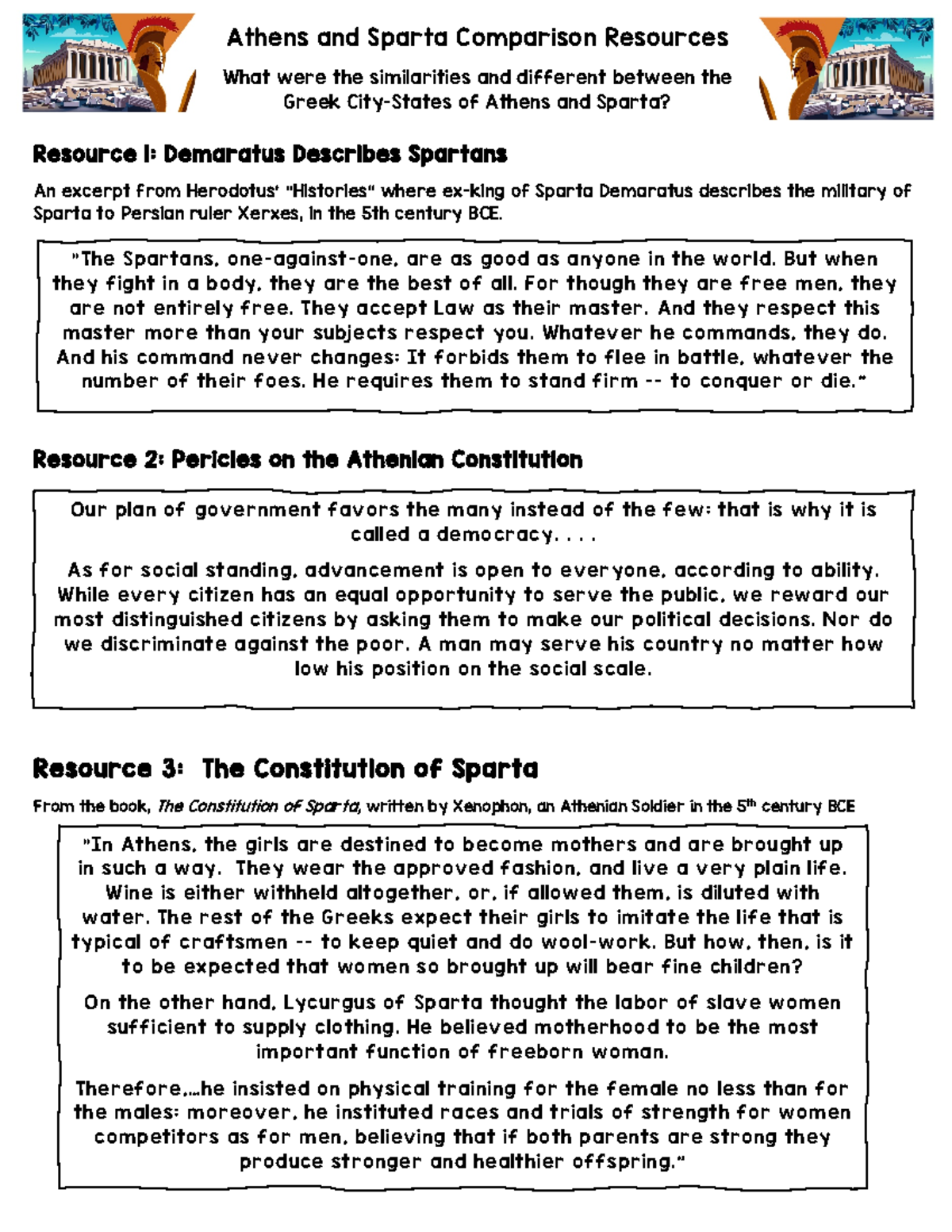 Athens vs. Sparta: A Comparative Study of Societies and Governance ...
