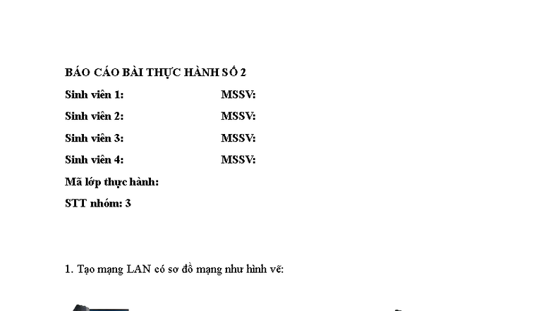 Báo cáo Thực Hành Số 2: Cấu Hình Mạng LAN và Ping - Studocu
