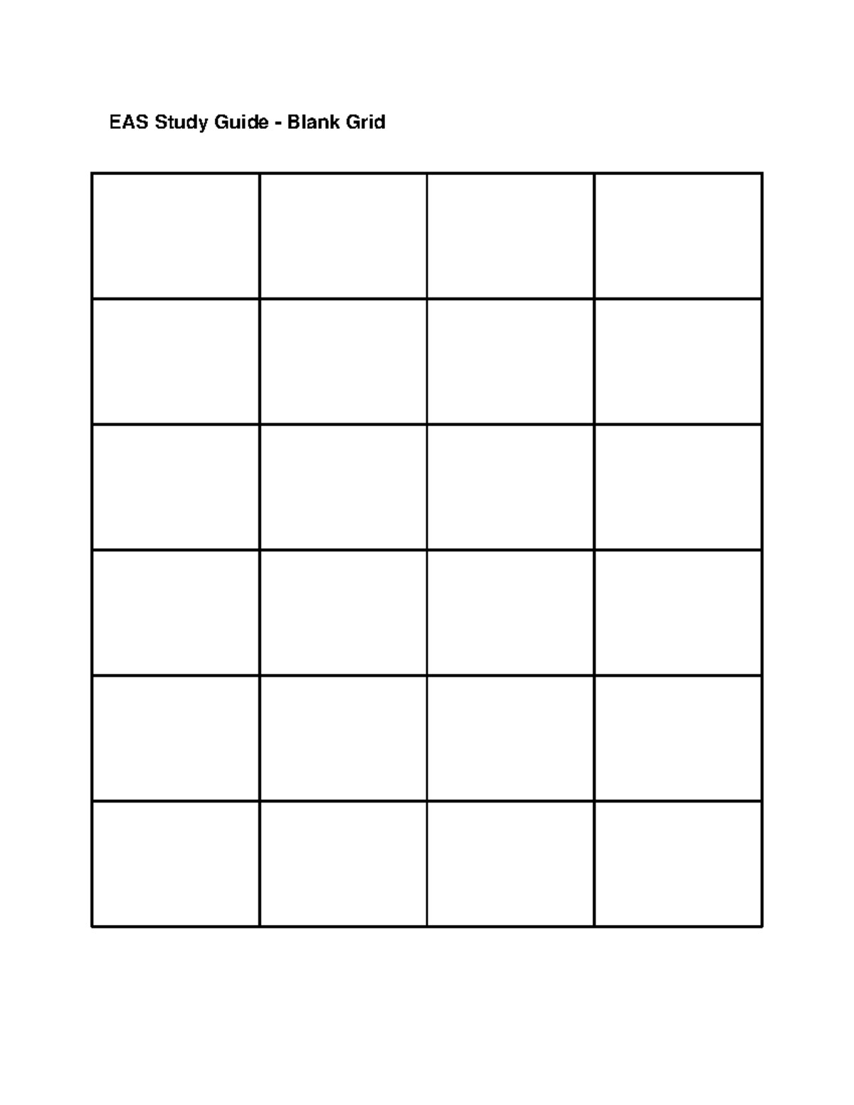 EAS Sample Study Guide Big Boxes - CSHH035 - EAS Study Guide - Blank ...