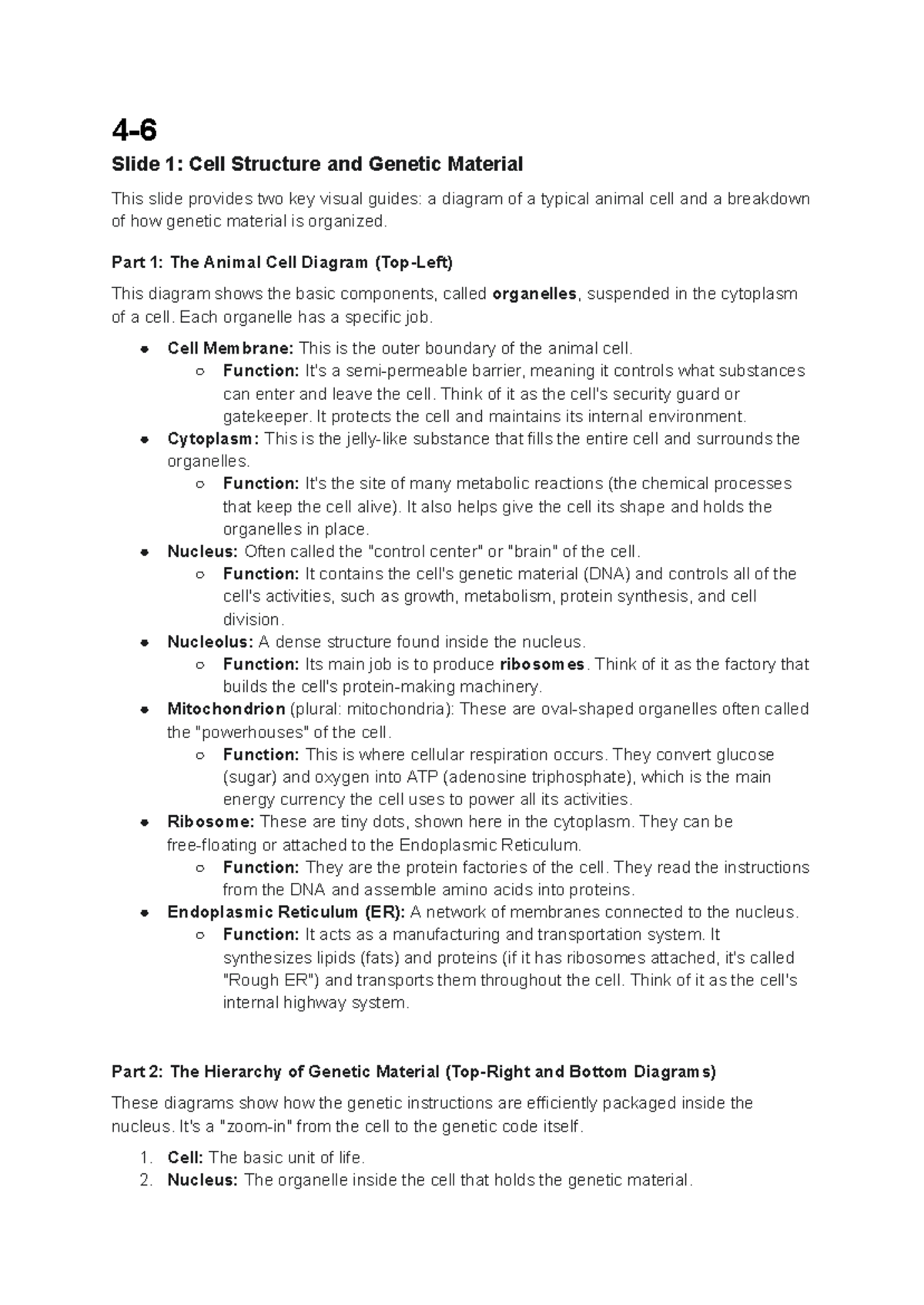 SBL Slides (TC): Cell Structure, Genetic Material & Protein Synthesis ...
