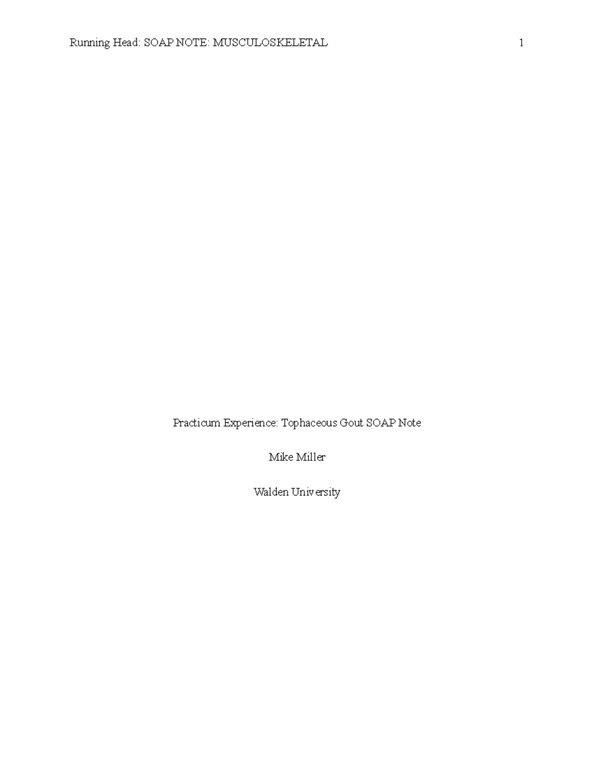 SOAP Note: Musculoskeletal Assessment for J. - Assignment Week 8 - Studocu