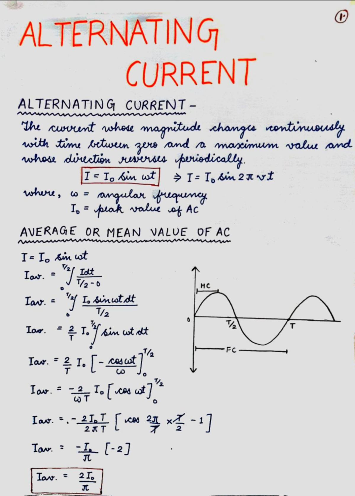 Alternating Current Notes - ALTERNATING ####### CURRENT ALTERNATING ...