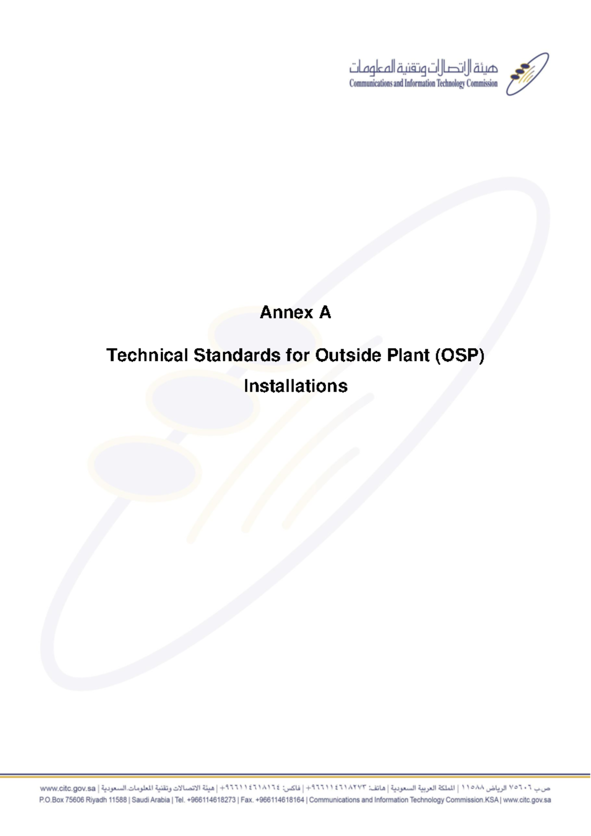 Technical Standards for OSP Installations in New Developments - Studocu
