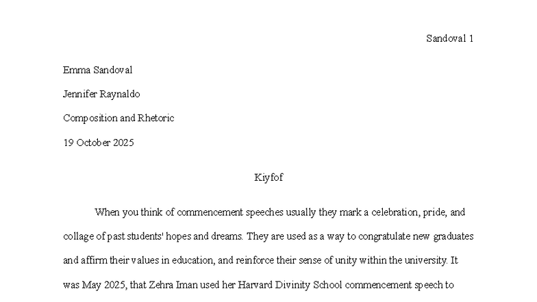 Rhetorical Analysis of Zehra Iman's 2025 Harvard Commencement Speech ...