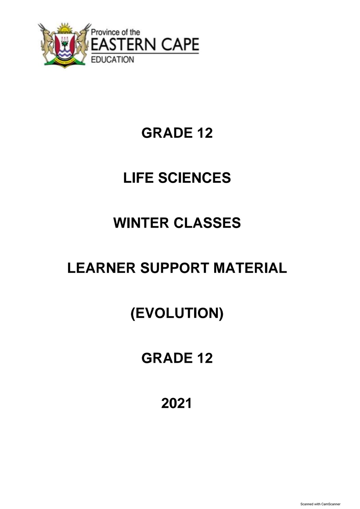 Grade 12 Life Sciences Evolution Exam Prep (2021) Winter Support ...
