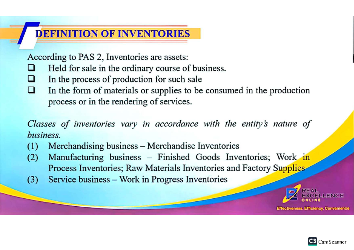 Inventory Lecture: Understanding PAS 2 and Inventory Recognition - Studocu