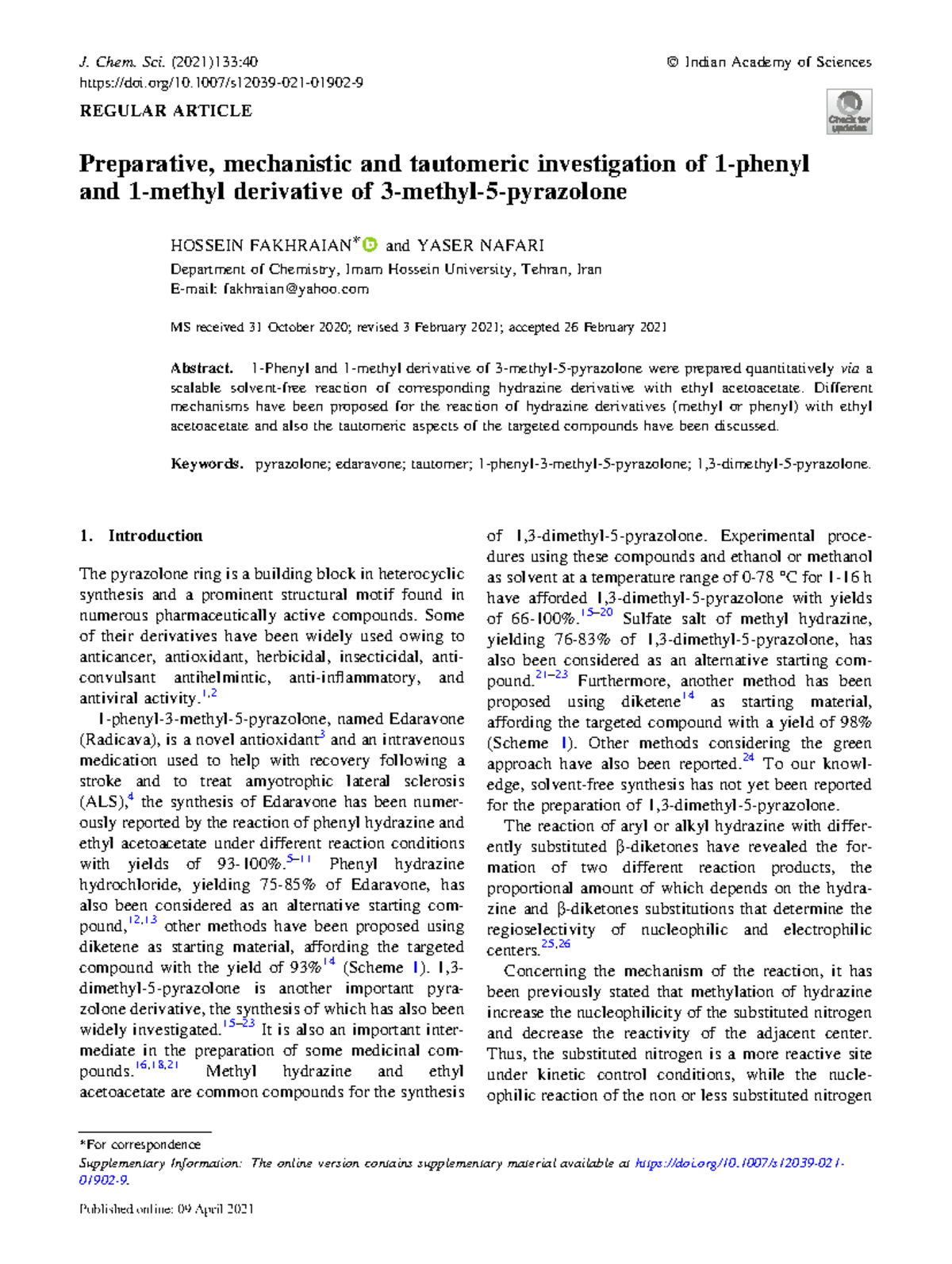S12039 021 01902 9 - Tautomeric Mechanism of 1-Phenyl-3-Methyl-5 ...