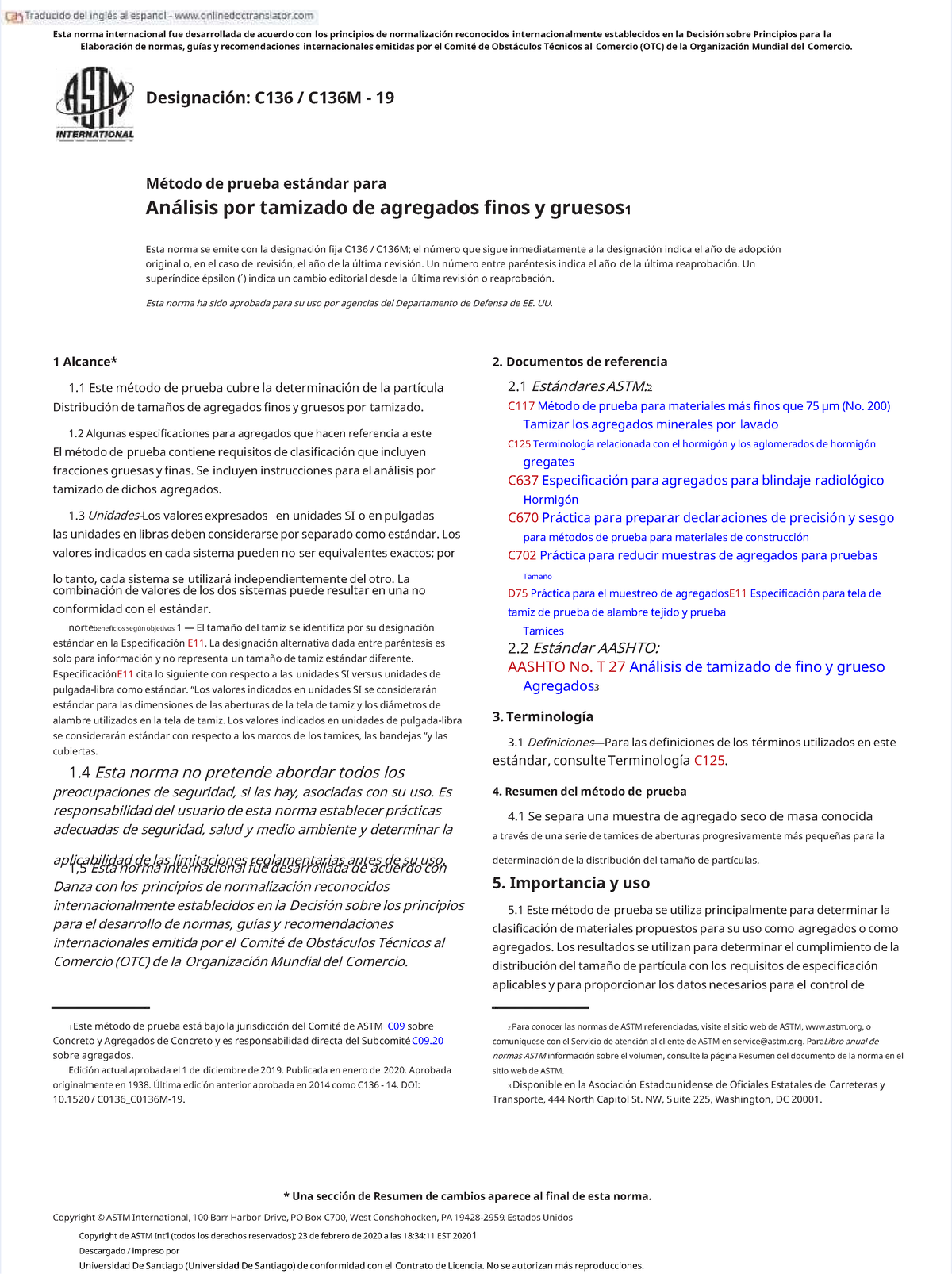ASTM C136M-19 Final Exam: Análisis de Tamizado de Agregados - Studocu