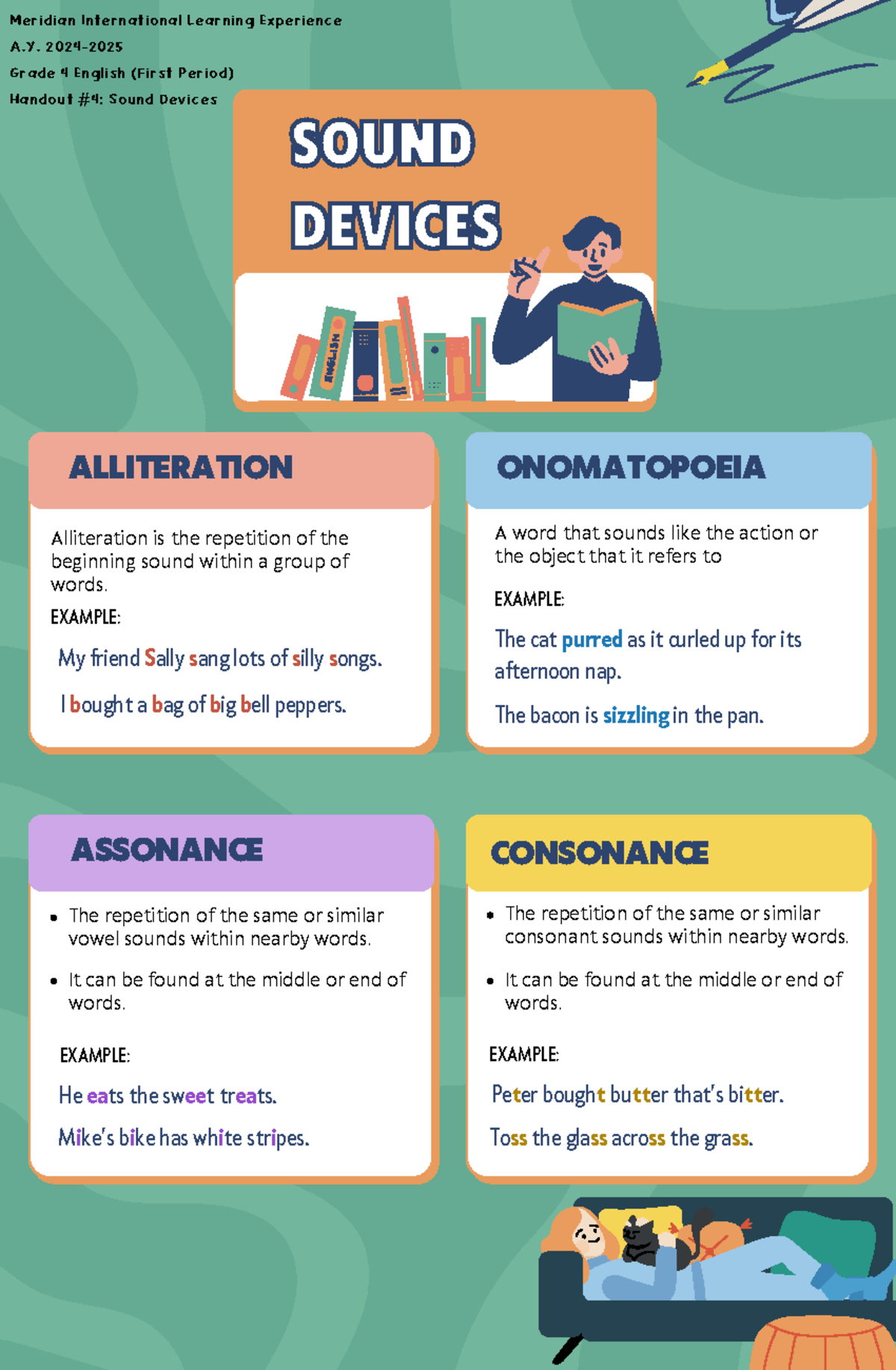 ENG4 1st P HO4 Sound Devices: Exploring Consonance, Alliteration, and ...