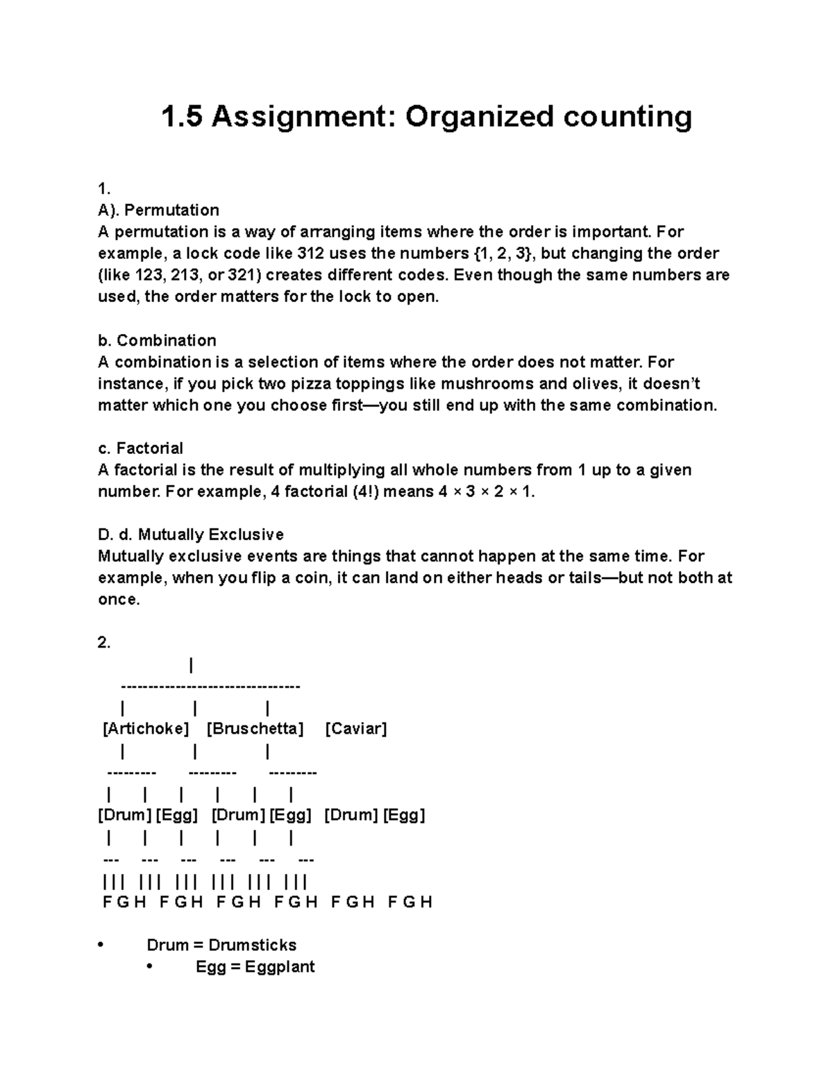 1.5 Assignment: Counting Principles - Permutations, Combinations, and ...