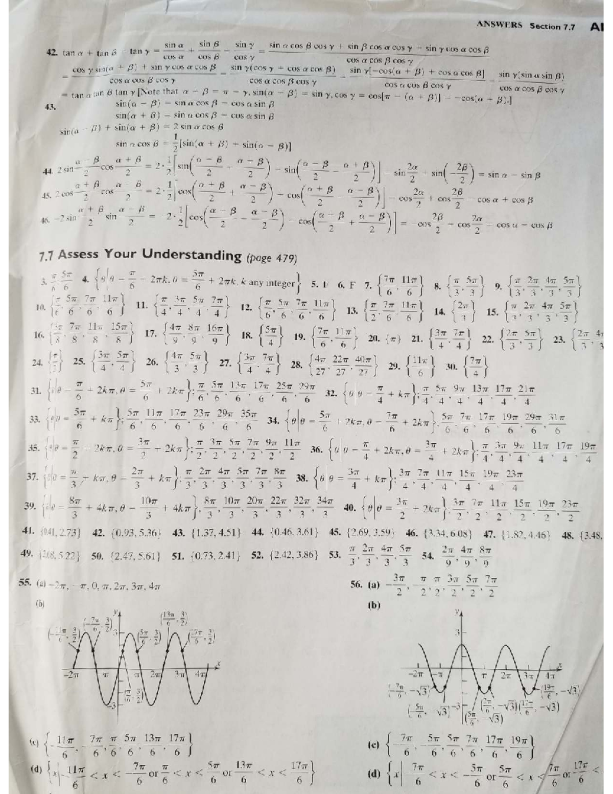 7.7 & 7.8 Answers: Solving Trigonometric Equations - Studocu