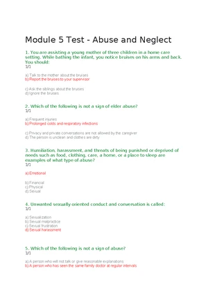 Module 6 TEST Review - PRACTICE TEST - While a support worker’s primary ...