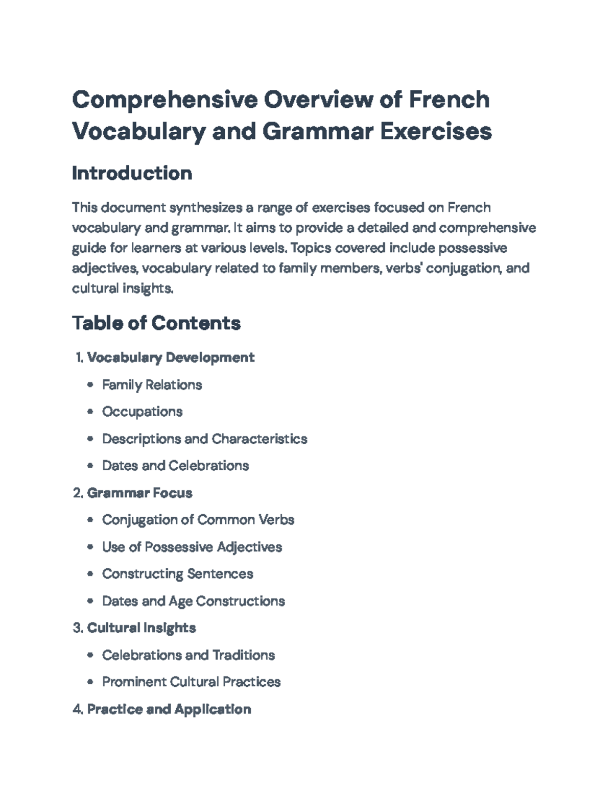 French Vocabulary and Grammar Exercises: A Comprehensive Guide ...