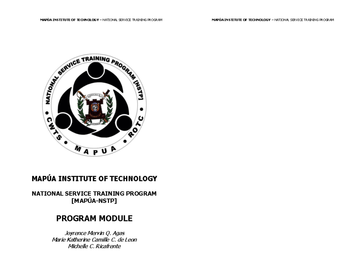 MAP⁄A-NSTP Program Module: Overview & Implementation Details - Studocu