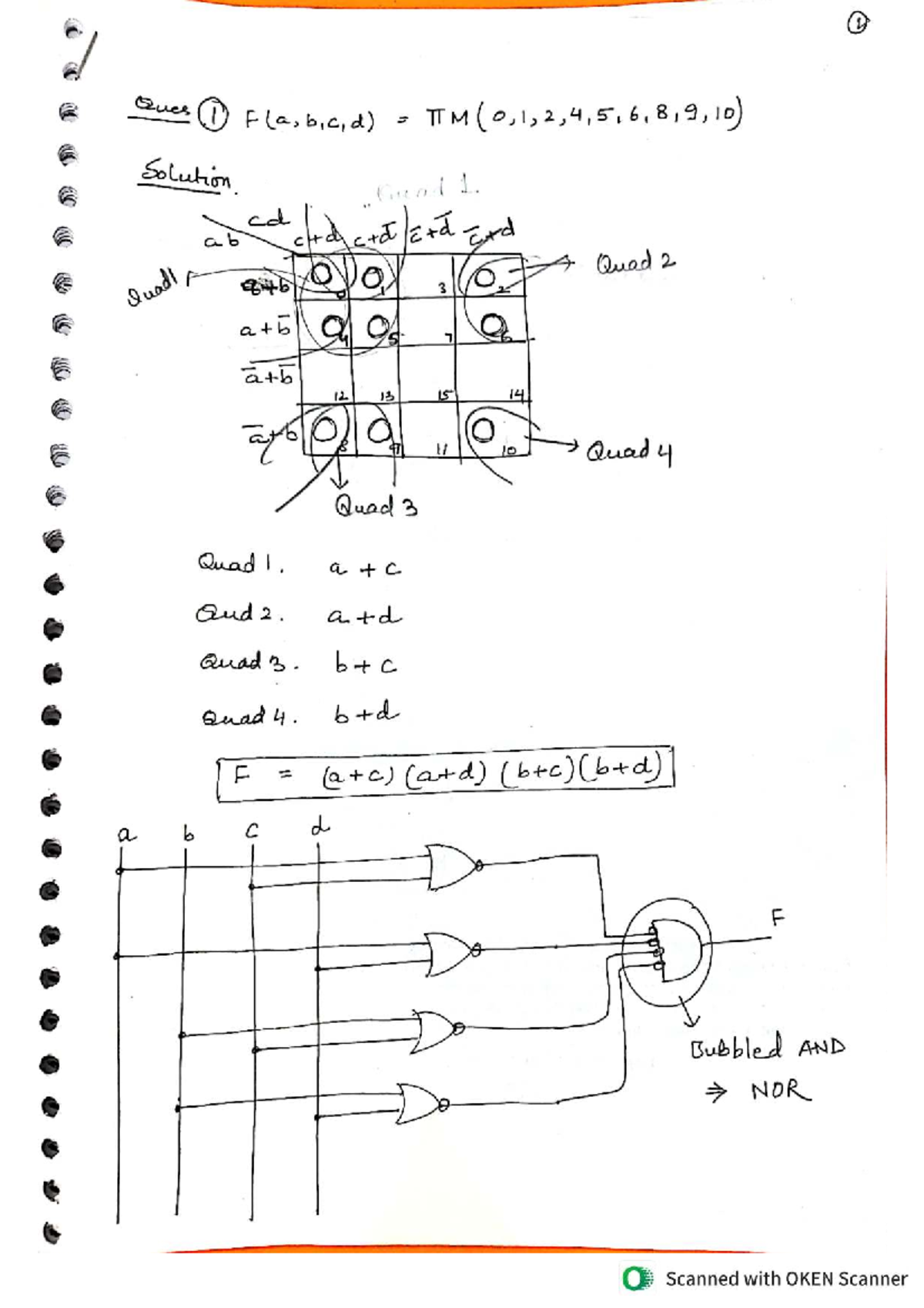 Solved K-Map Problems for Course 1 FLan.c,al) d O) - Studocu