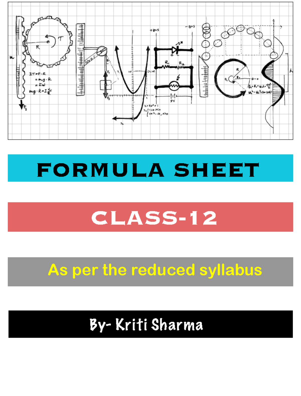 Class 12 physics Formula - Physics HL - FORMULA SHEET CLASS- As per the ...