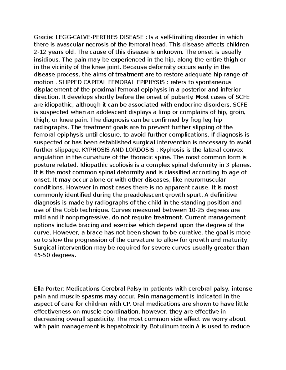 PEDS 101: Key Topics on Pediatric Conditions for Discussion Board - Studocu
