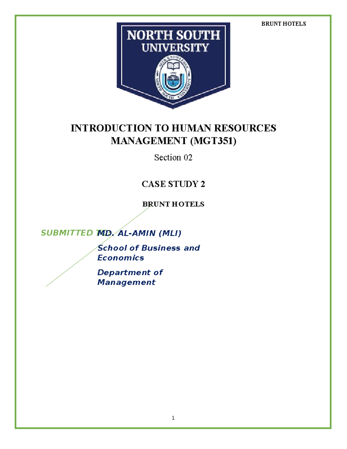 Case study 2 - Introduction Human resource management are given notes ...