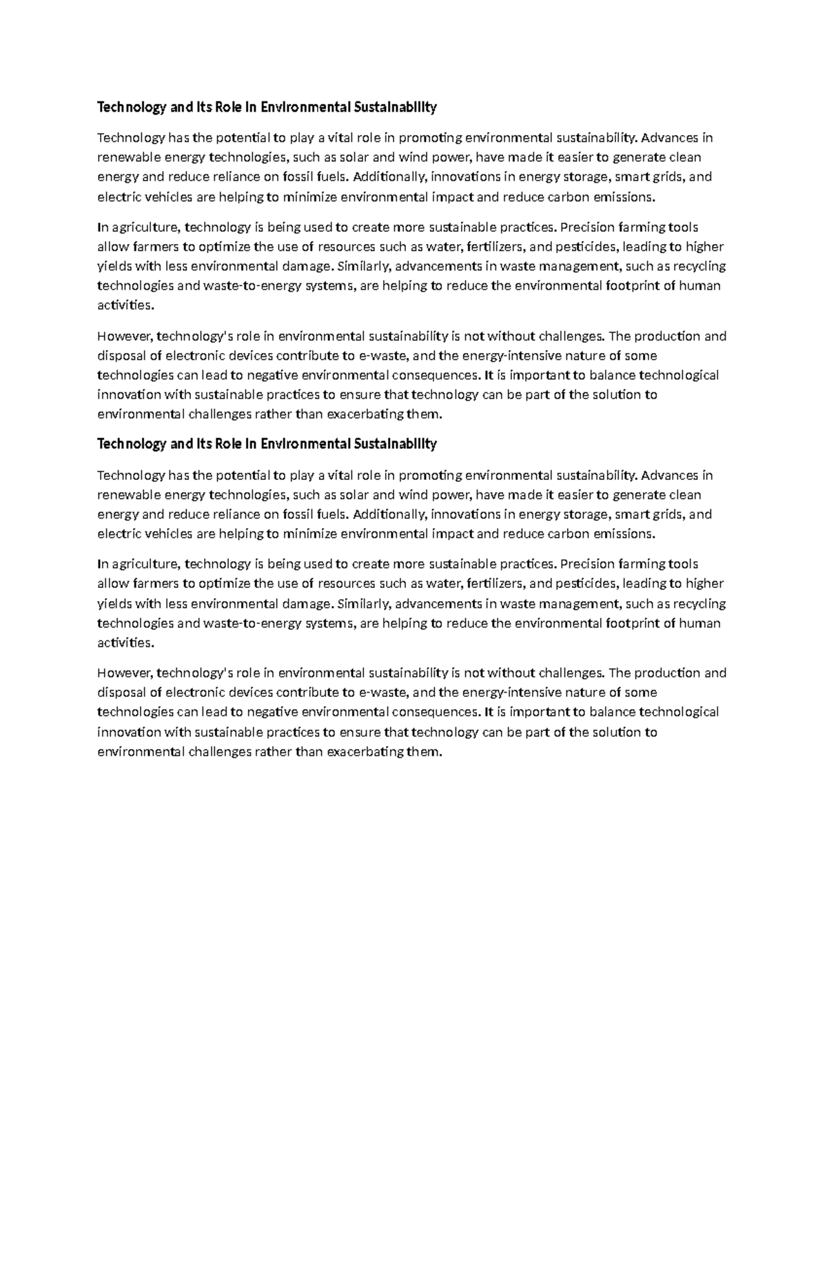 Technology and Its Role in Environmental Sustainability - Advances in ...