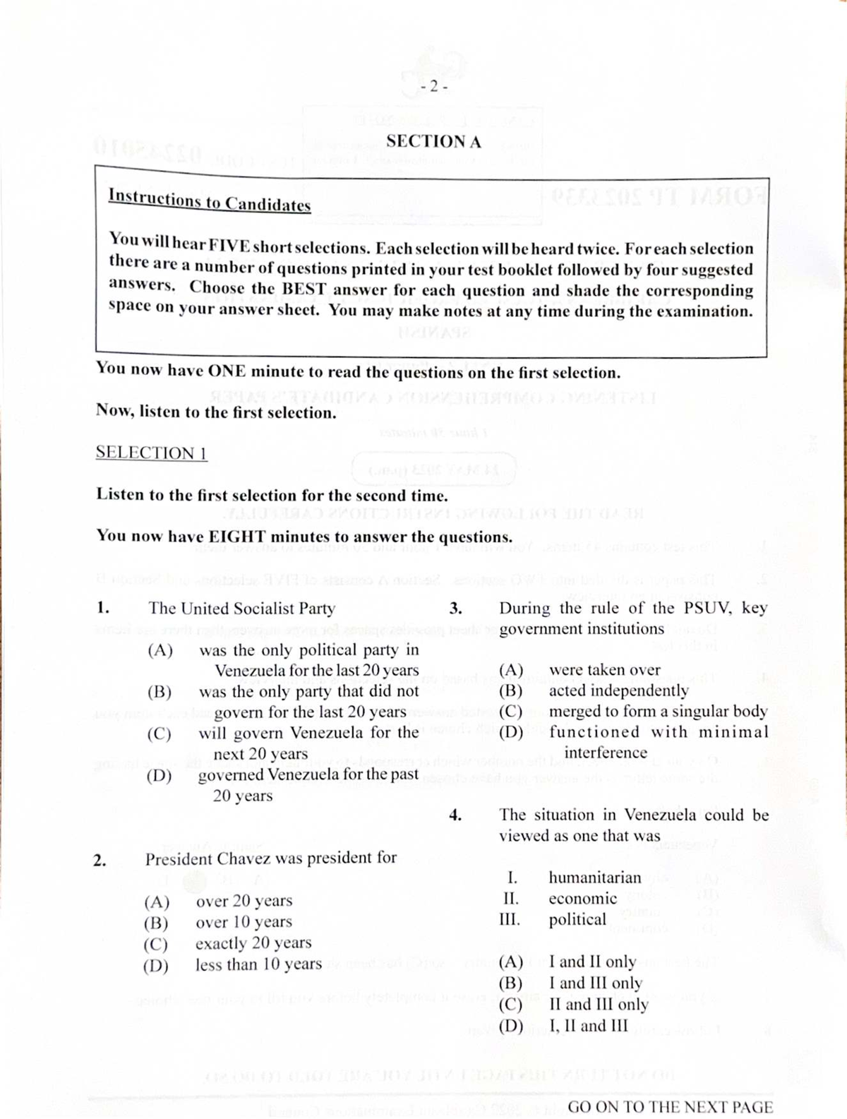 Spanish Cape Unit 2 P01 2023: Listening Comprehension Practice - Studocu