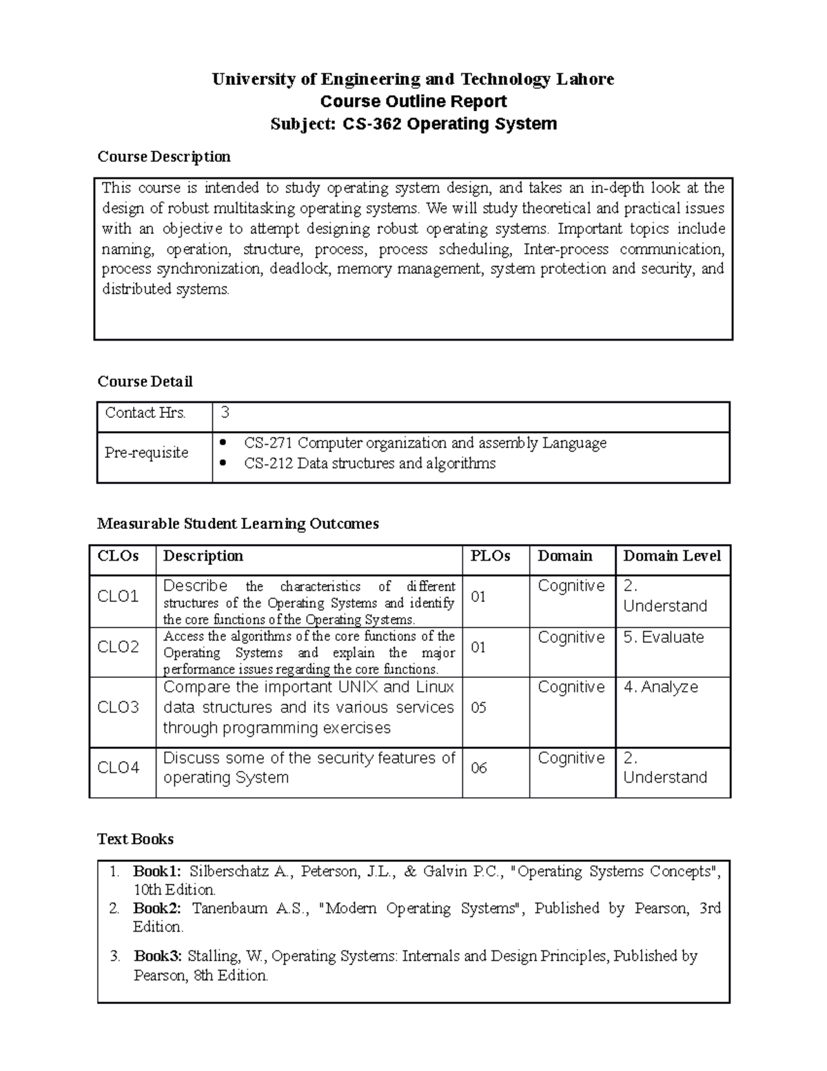 Operating Systems - this is the topic of os - University of Engineering and Technology Lahore ...