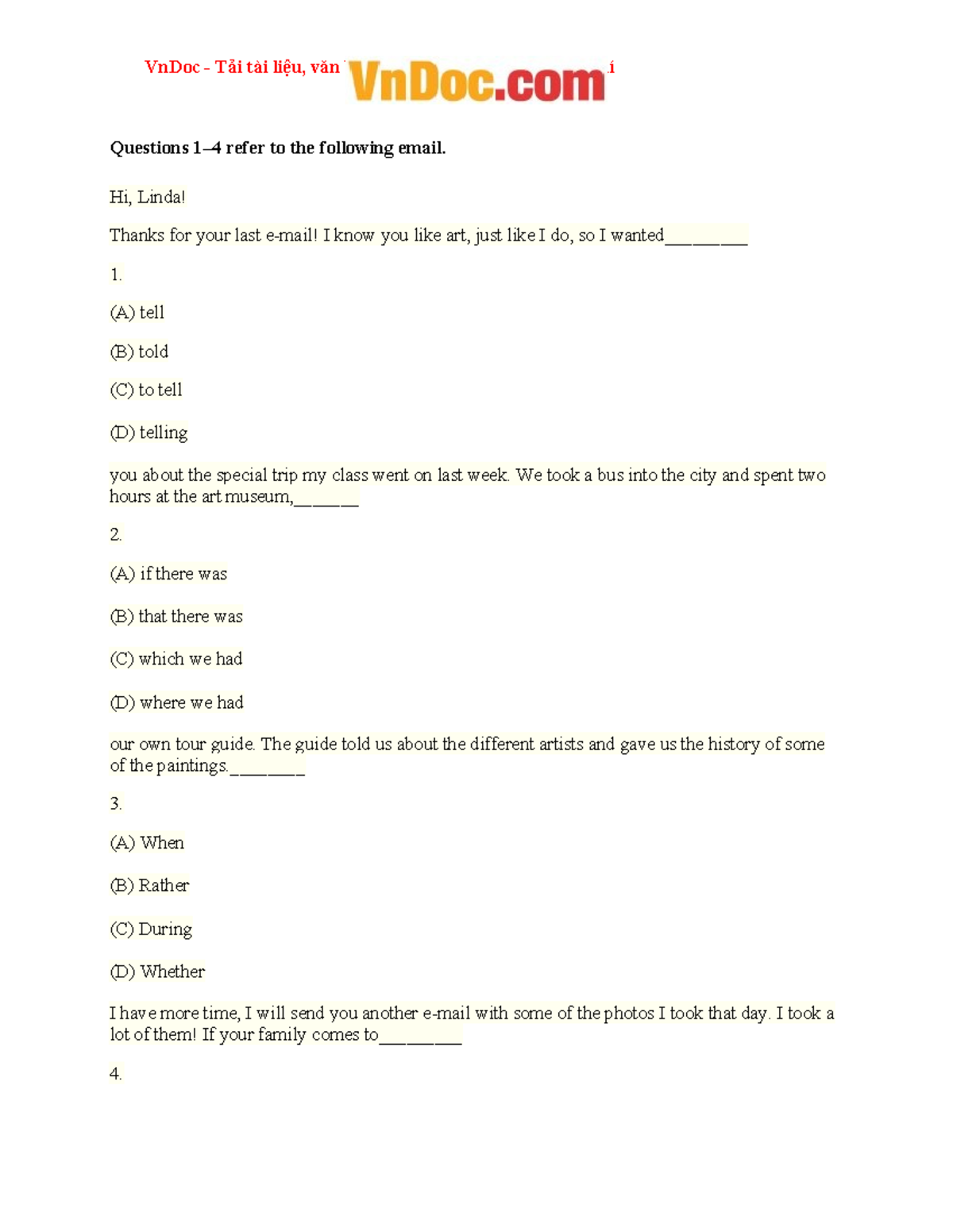 Đề thi mẫu TOEFL Junior: Phần Ngữ Pháp, Từ Vựng và Đọc Hiểu - Studocu