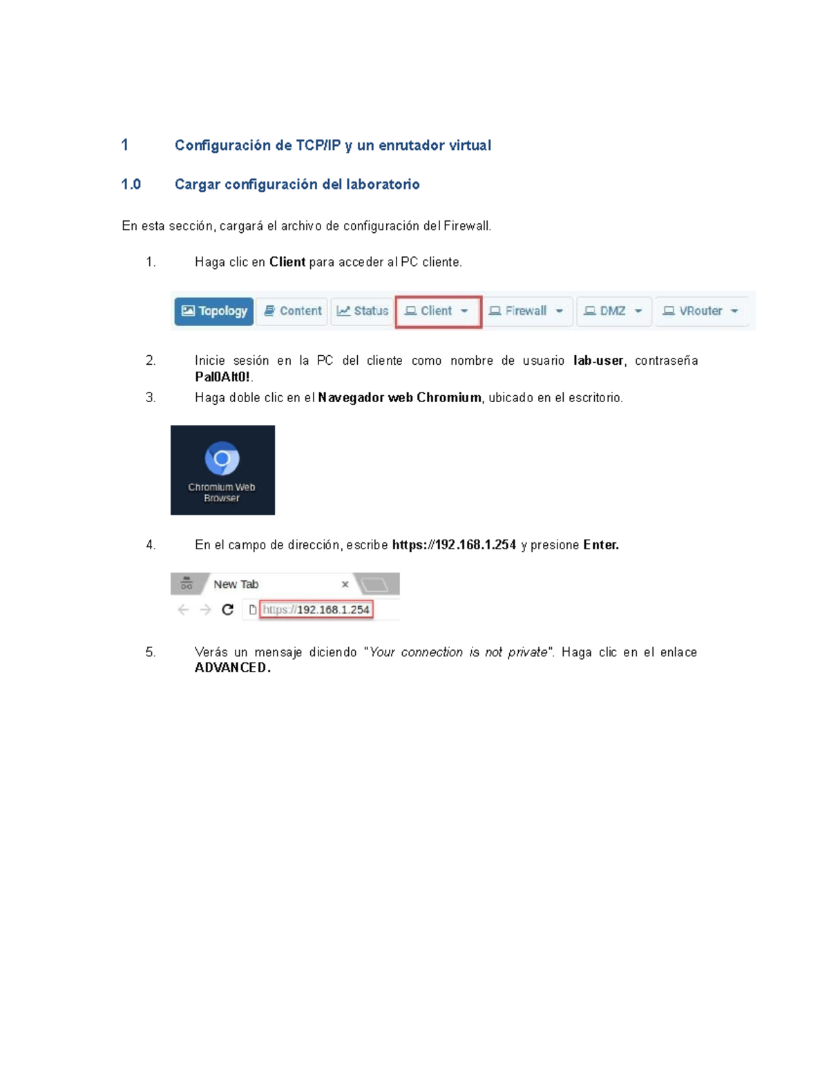 LAB01 Configuración de TCP-IP y un Enrutador Virtual - 1 Configuración ...