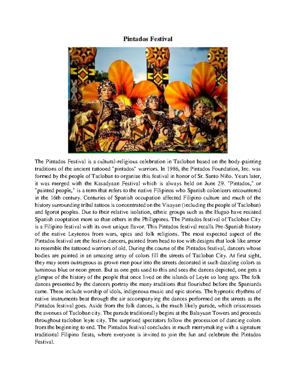 Pintados Festival: Cultural Celebration and Historical Significance ...