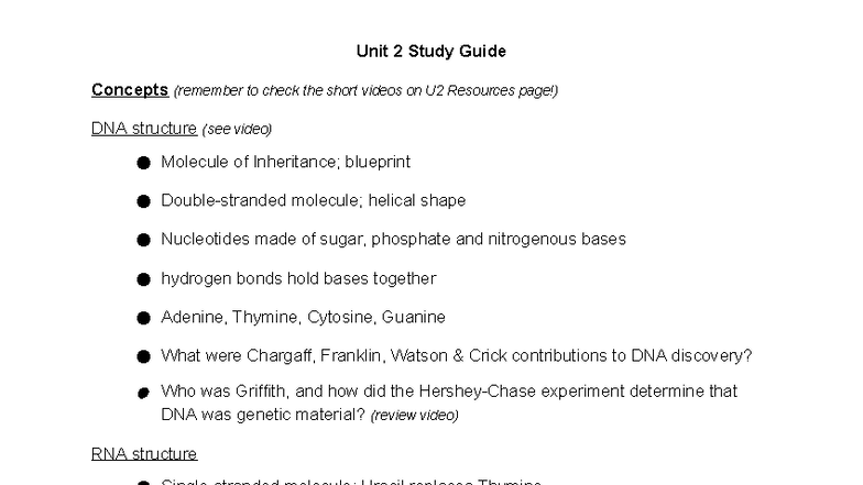Genetics & Meiosis Study Guide (Bio 101) - Key Concepts & Review - Studocu