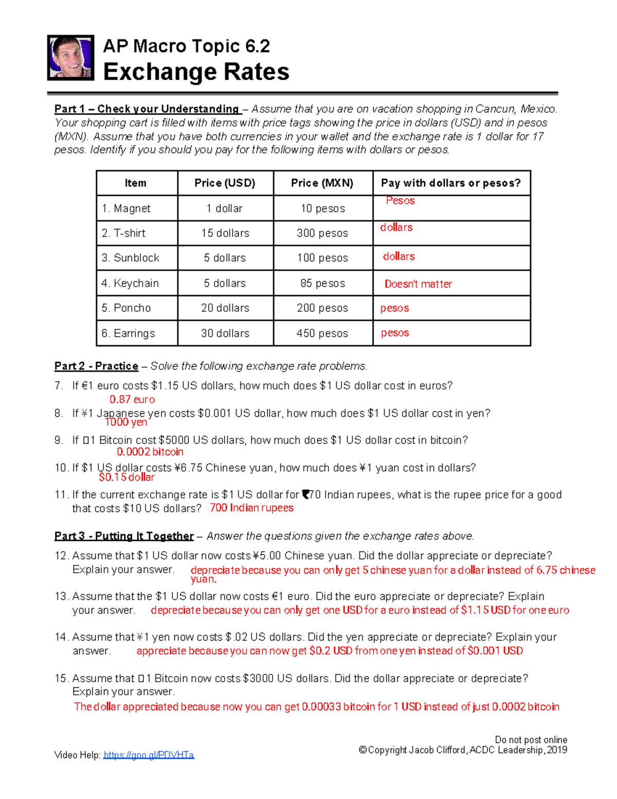 Macro Topic 6.2- Exchange Rates - AP Macro Topic 6. Exchange Rates Part ...