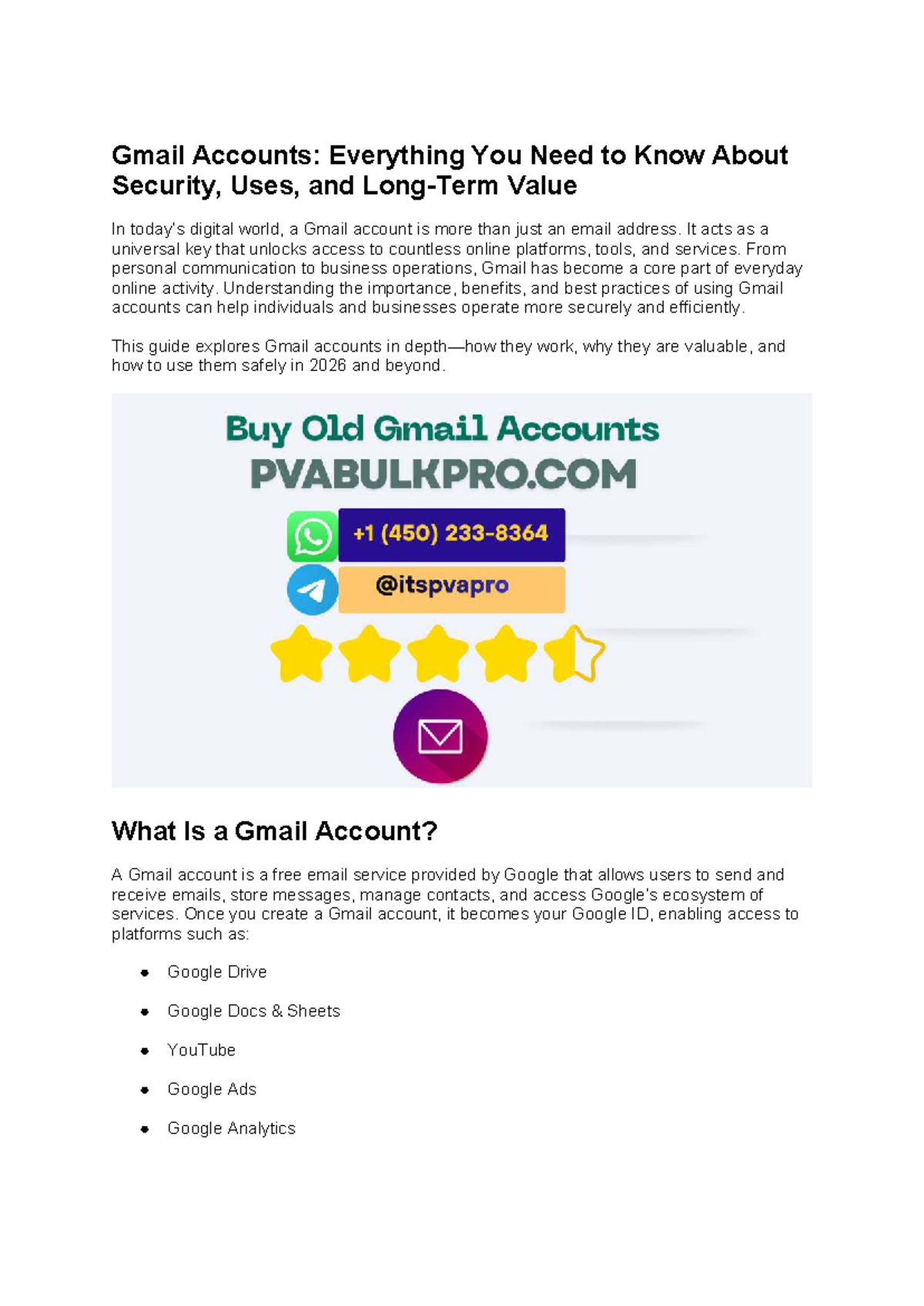 Gmail Accounts: Security, Uses, and Value Guide for 2026 - Studocu