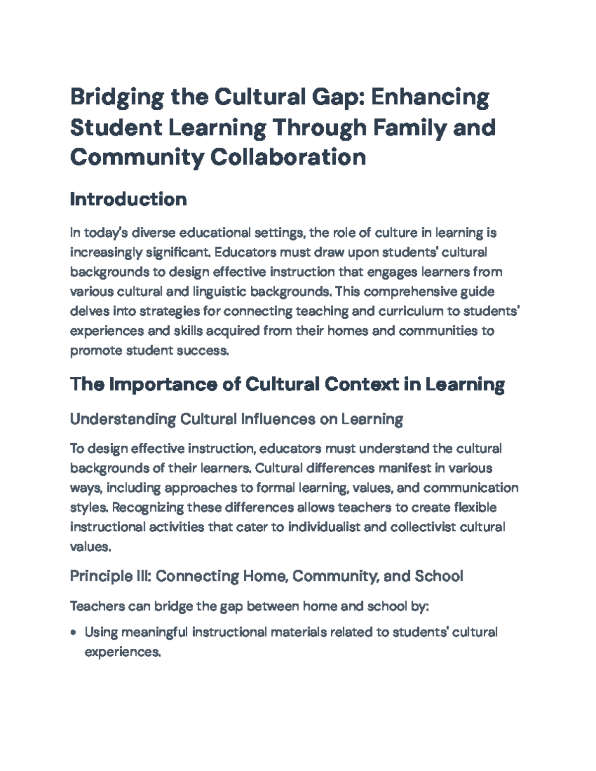 Culturally Responsive Teaching Strategies: Engaging Families ...