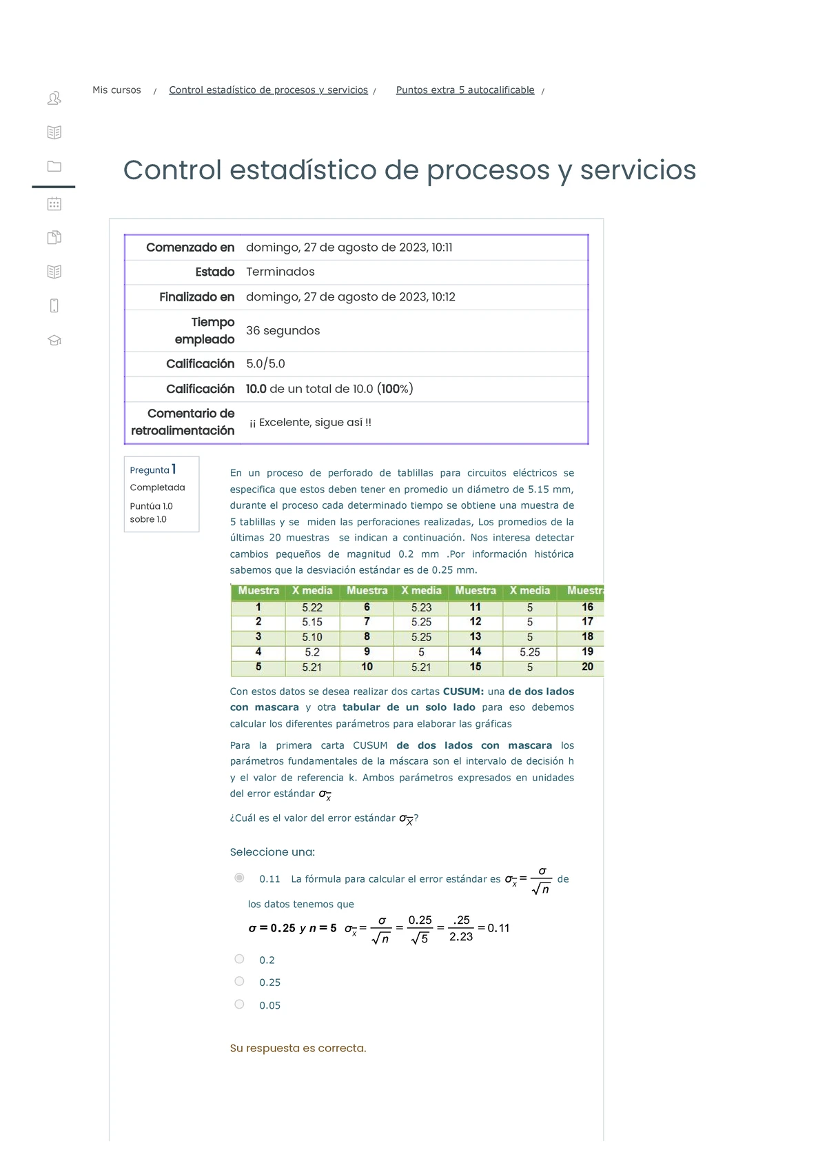Control estadístico de procesos y servicios semana 6 - Control estadístico de procesos y ...