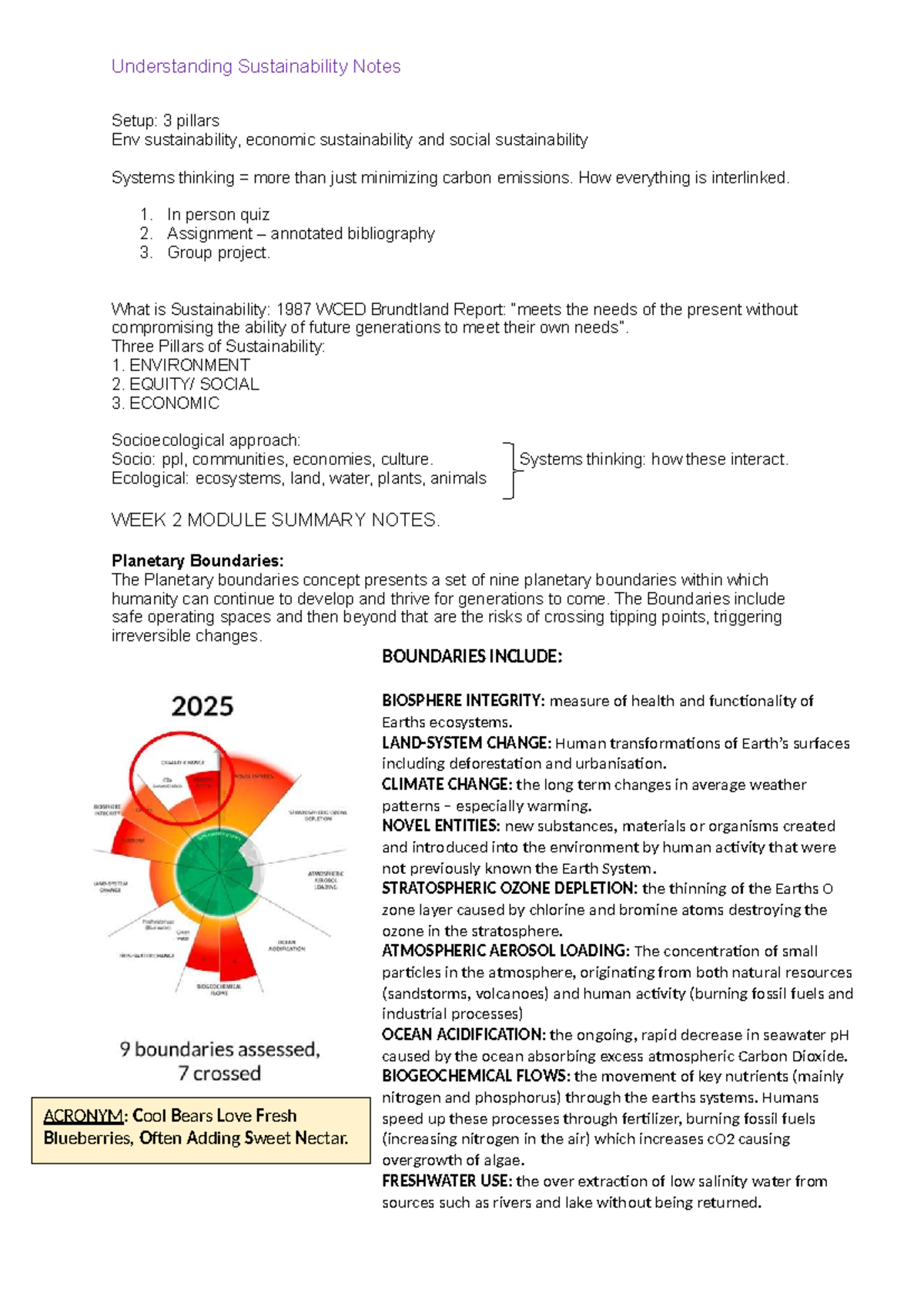 SUST 101: Understanding Sustainability Notes & Key Concepts - Studocu