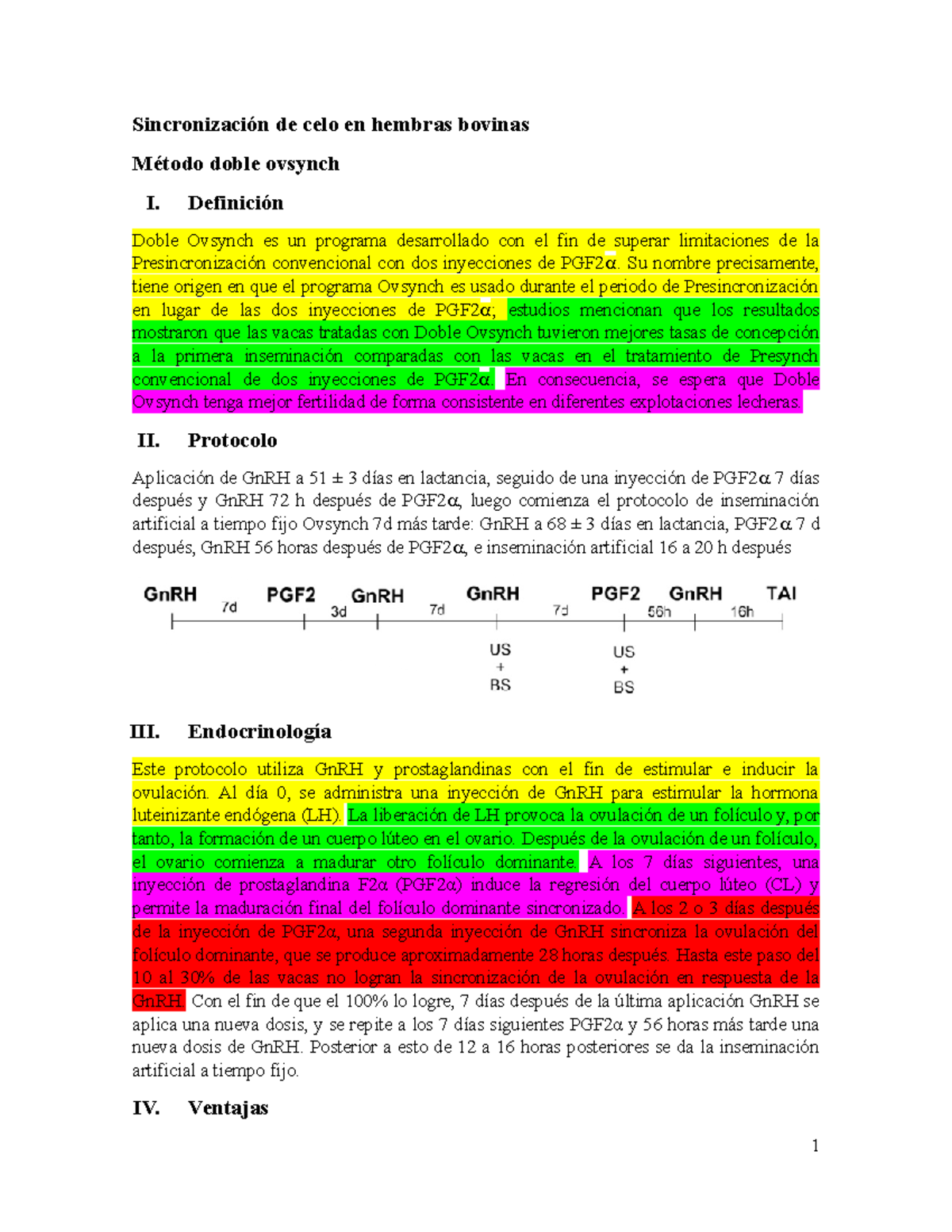 Doble Ovsynch: Protocolo de Sincronización de Celo en Bovinos - Studocu