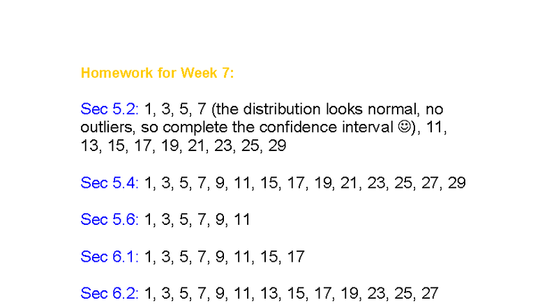 Homework 7: Confidence Intervals and Statistical Analysis - Studocu