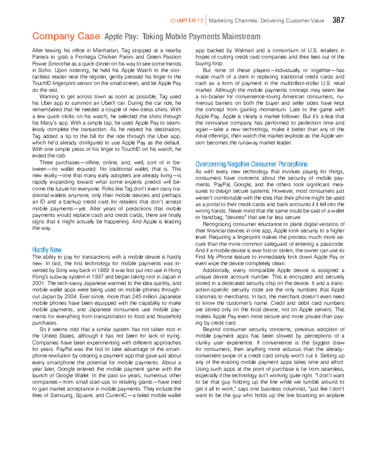 PMK Tutorial 8 Apple Pay Case Study - CHAPTER 12 | Marketing Channels: Delivering Customer Value ...
