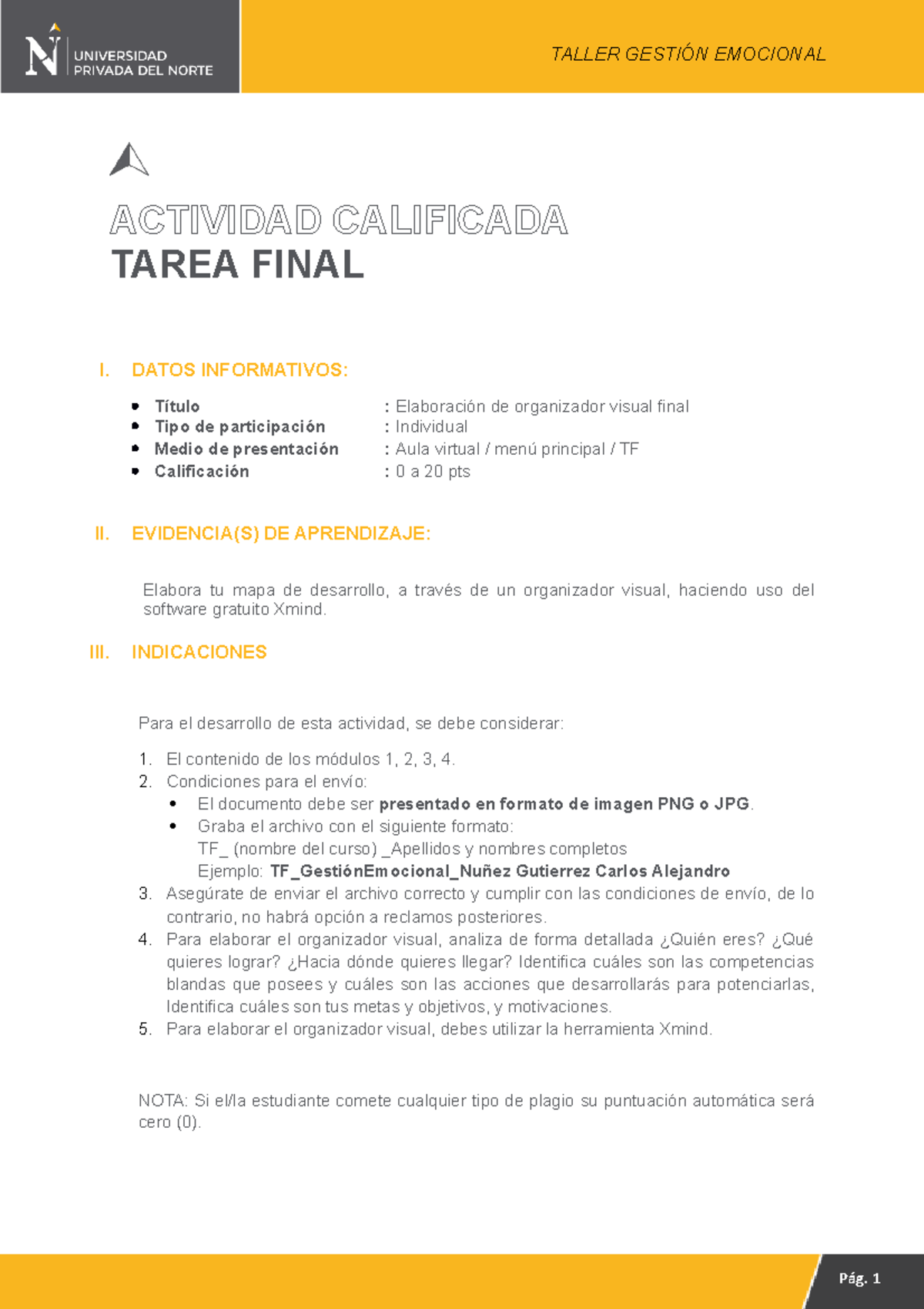 TUTO.1001 - Actividad Final: Mapa Visual de Desarrollo Personal - Studocu